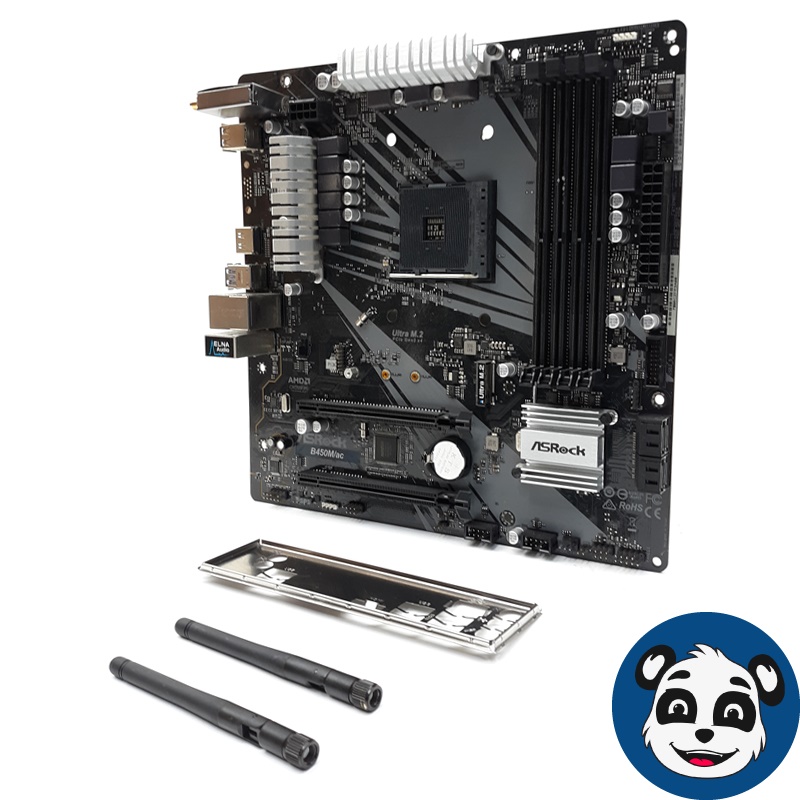 ASRock B450M/ac Micro ATX AMD DDR4 Motherboard, with I/O Shield – “B ...