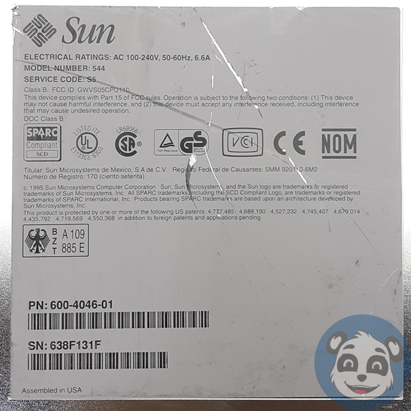 Sun SPARCstation 5 Desktop, DDR1 RAM, Broken Corner, w/ Power Cord ...